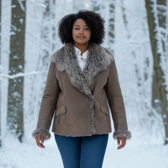 Novelti | Jackets & Coats | Vintage Novelti Faux Suede And Faux Fur ...